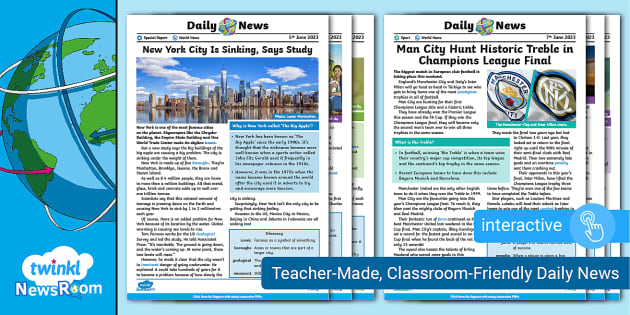 NewsRoom Weekly UKS2 Reading Comprehension Pack - 9th June 2023