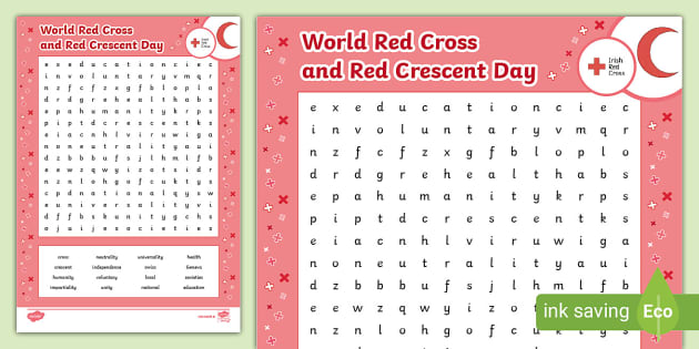 World Red Cross and Red Crescent Day (Word Search) - Twinkl