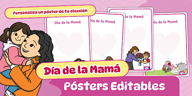 Pósters Editables: Día de la Mamá