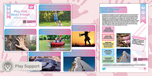 Playful Playgrounds - Play With Sticks Challenge Cards