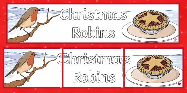 Christmas Robins Banner (teacher made) - Twinkl
