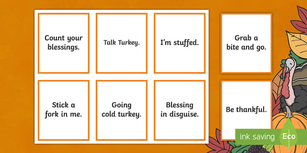 Thanksgiving Idioms Matching Game for 3rd Grade | Twinkl USA