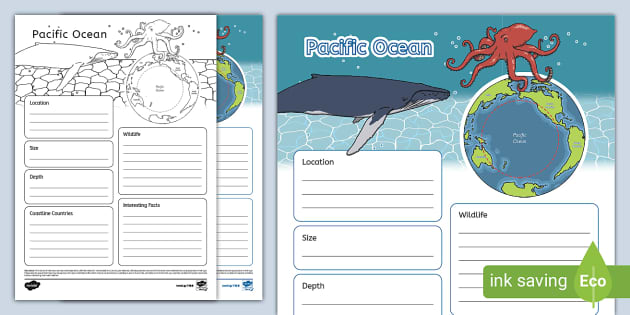Pacific Ocean Fact File Template (Lehrer gemacht) - Twinkl