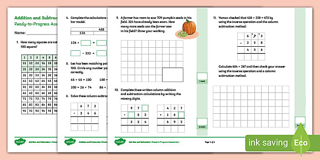 👉 Assessment of Year 3 Ready-to-Progress Criteria: Addition and