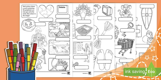 phonics practice colouring pack - Twinkl