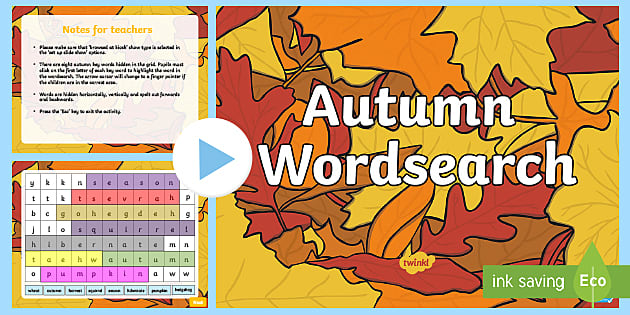 Autumn Interactive Wordsearch PowerPoint-autumn, interactive, powerpoint,