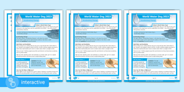 Water Water Day Reading Comprehension | Water and Sanitation