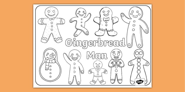 Gingerbread Doodle Colouring Page (professor feito) - Twinkl