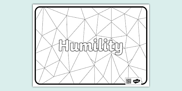 Values Mindful Coloring - Humility (Teacher-Made) - Twinkl