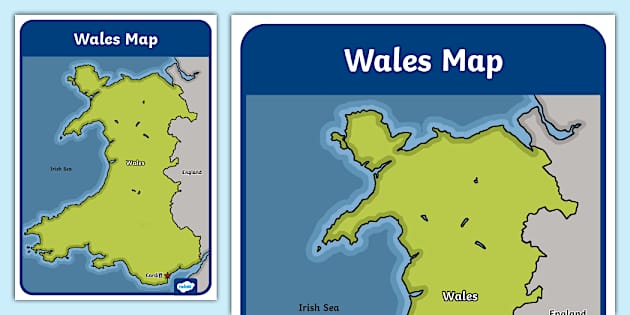 KS1 Wales Display Map (teacher made) - Twinkl