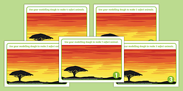 Safari Sunset Modelling Dough Mats | Twinkl Resources
