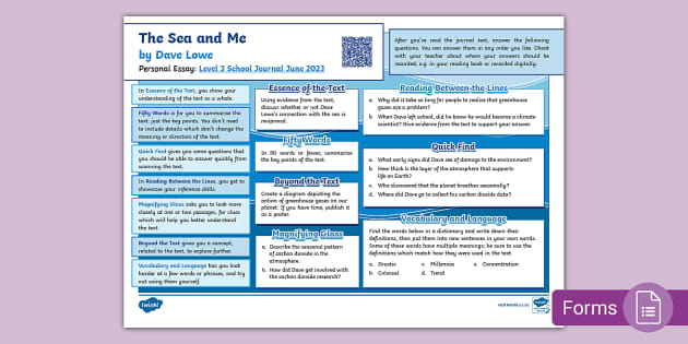 L3 June 2023 School Journal Follow-Up: The Sea and Me