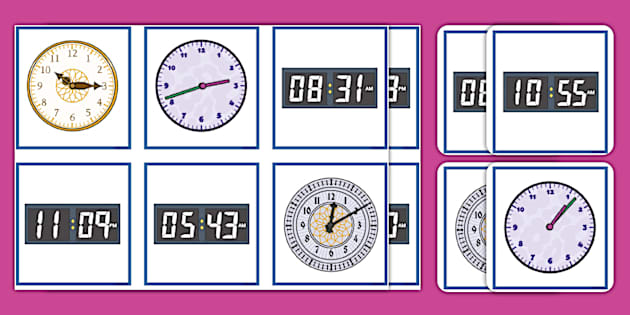 👉 Analogue and Digital Time Matching Cards - Twinkl - KS2