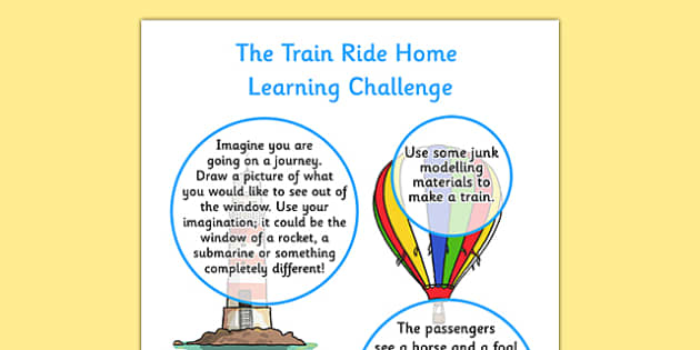 The Train Ride EYFS Home Learning Challenge Sheet Nursery FS1