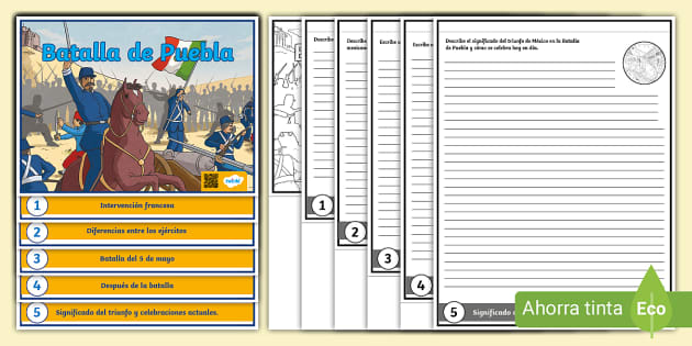 Batalla de Puebla - cuadernillo primaria alta - Twinkl
