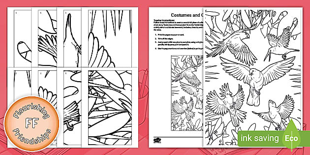 Costumes and Compassion Collaborative Colouring Activity