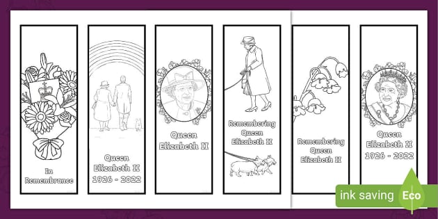 FREE! - Queen Elizabeth ll Commemorative Colouring Bookmarks