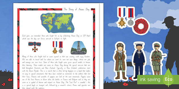 Anzac Day Story Cut-Outs (teacher made) - Twinkl