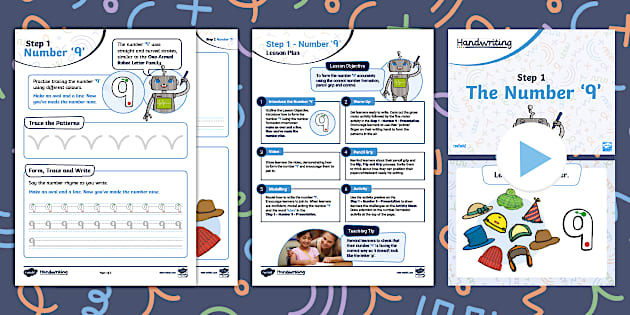 Twinkl Handwriting Scheme: Step 1 The Number 9 Pack - Twinkl
