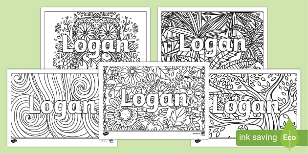 FREE! - Logan Mindfulness Name Colouring Activity - Twinkl
