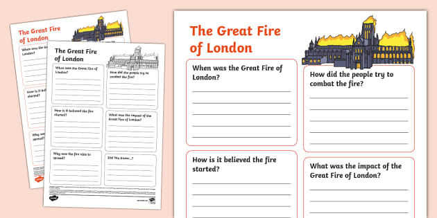 The Great Fire of London Fact File Template - Twinkl