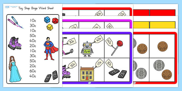 New Zealand Toy Shop Bingo to 50 Pack (teacher made)