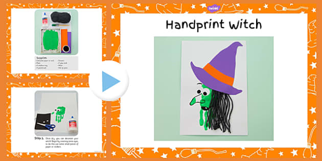 Handprint Witch Craft Instructions PowerPoint (teacher made)