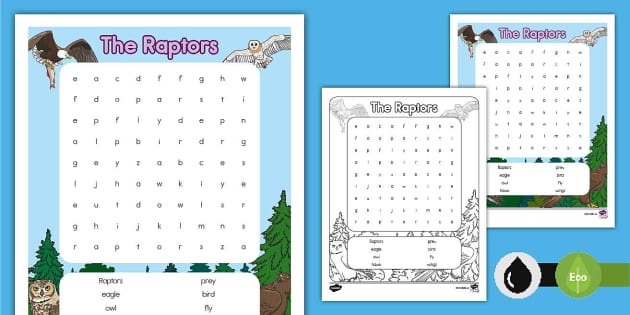 The Raptors Word Search