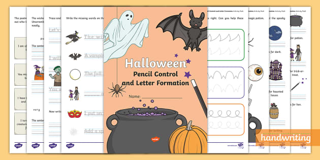 Twinkl Handwriting: Halloween Pencil Control & Letter Formation Activity