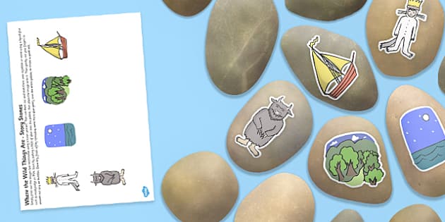 FREE! - Story Stones Image Cut Outs to Support Teaching on Where the Wild