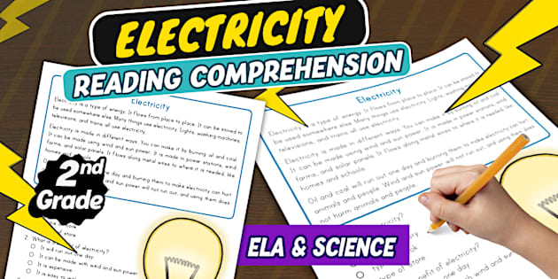 Second Grade Electricity Reading Passage Comprehension