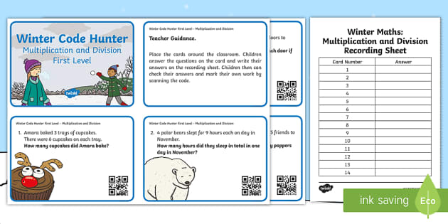 Winter Maths: Multiplication and Division First Level Code Hunter