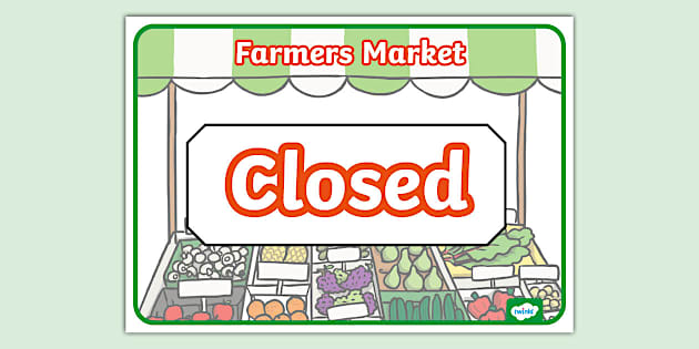 Irish Farmer's Market Closed Sign (teacher made) - Twinkl
