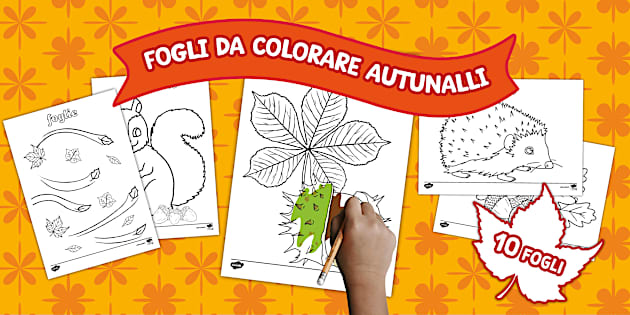 Fogli da colorare con parole autunnali (Teacher-Made)