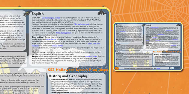 Halloween Lesson Plan Ideas | KS2 Resources (teacher made)