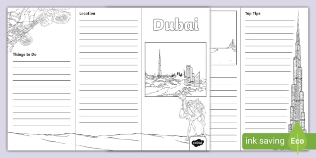 Dubai Travel Leaflet Template,Dubai (teacher made) - Twinkl