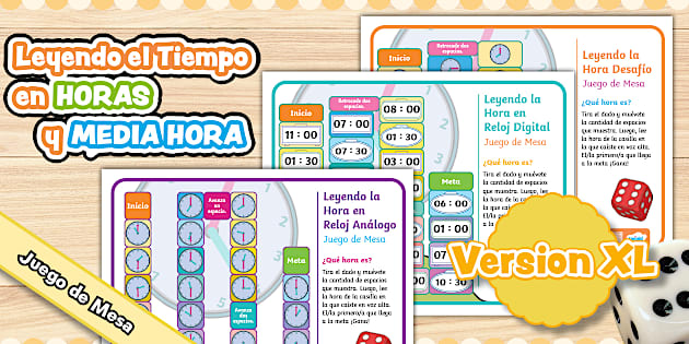 Juego | Leer Tiempo | Horas y Media Hora | Matemáticas
