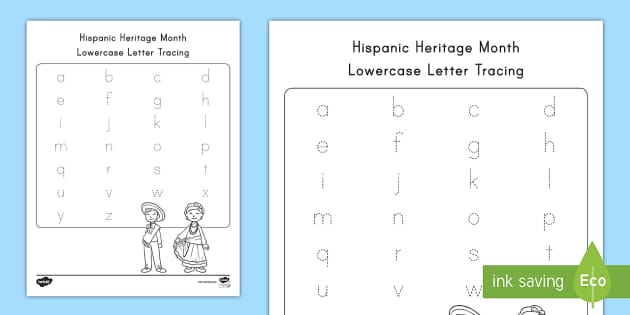 Lowercase Letter Tracing | Hispanic Heritage Month | Twinkl