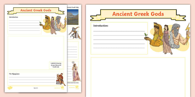 Ancient Greek Gods Non-Chronological Report Template