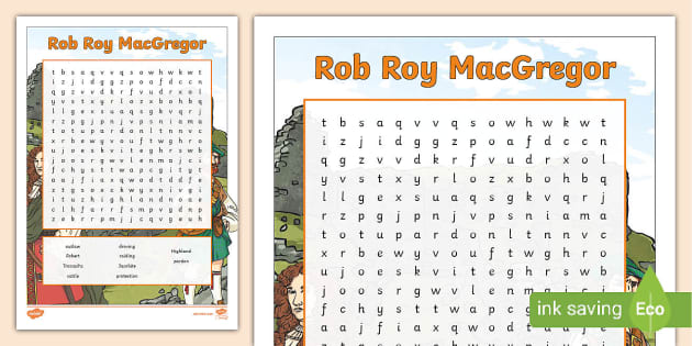 Rob Roy MacGregor Word Search (teacher made) - Twinkl