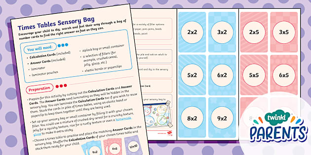 👉 SEND Maths Support: Times Tables Sensory Bag (Year 2 Level)