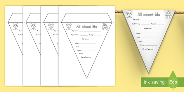 All about Me Display Bunting - all about me, display, bunting