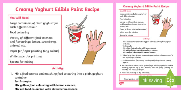 Creamy Yoghurt Taste-Safe Paint Recipe (teacher made)