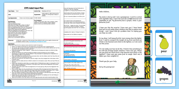 Weighing with Fruit Adult Input Plan and Resource Pack