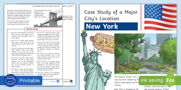 Case Study of a Major City's Location - New York
