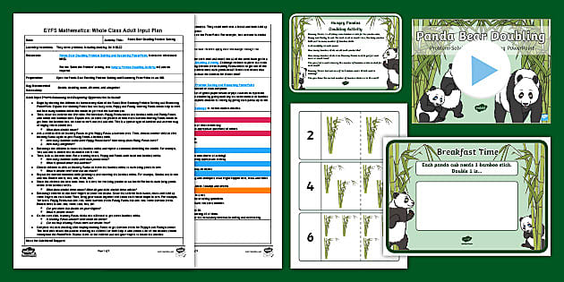 EYFS Maths: Panda Bear Doubling Problem Solving Whole Class Adult Input ...