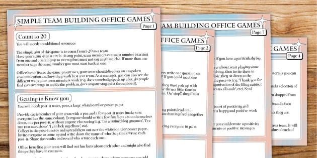 Easy Team Building Games