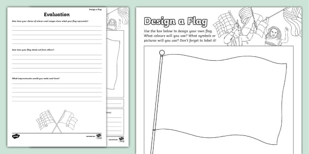 Design a Flag Worksheet (teacher made) - Twinkl