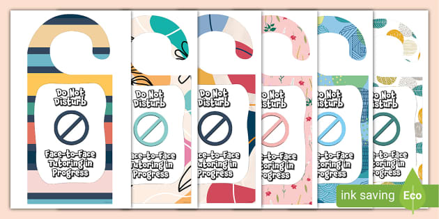 Face-to-Face Tutoring Do Not Disturb Door Sign Pack - Twinkl