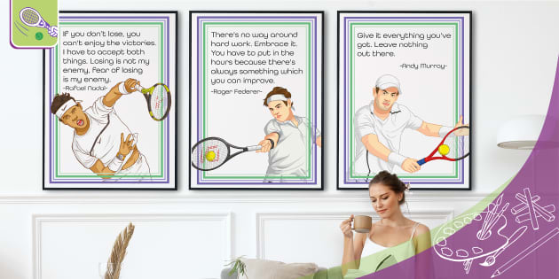 Tennis Inspirational Growth Mindset Quotes Posters Pack